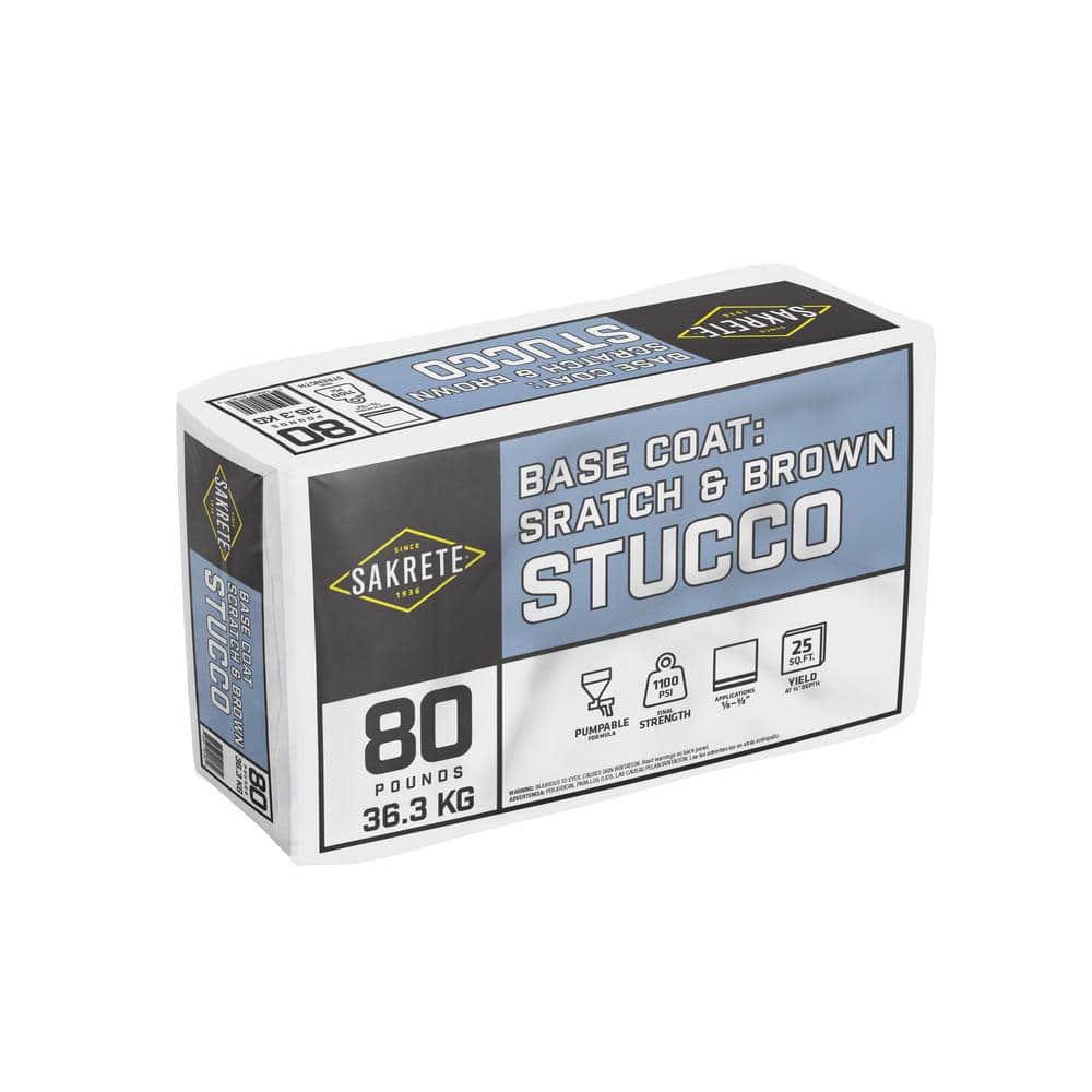 SAKRETE 80 lb. Scratch and Brown Stucco Mix 65401033 - The Home Depot