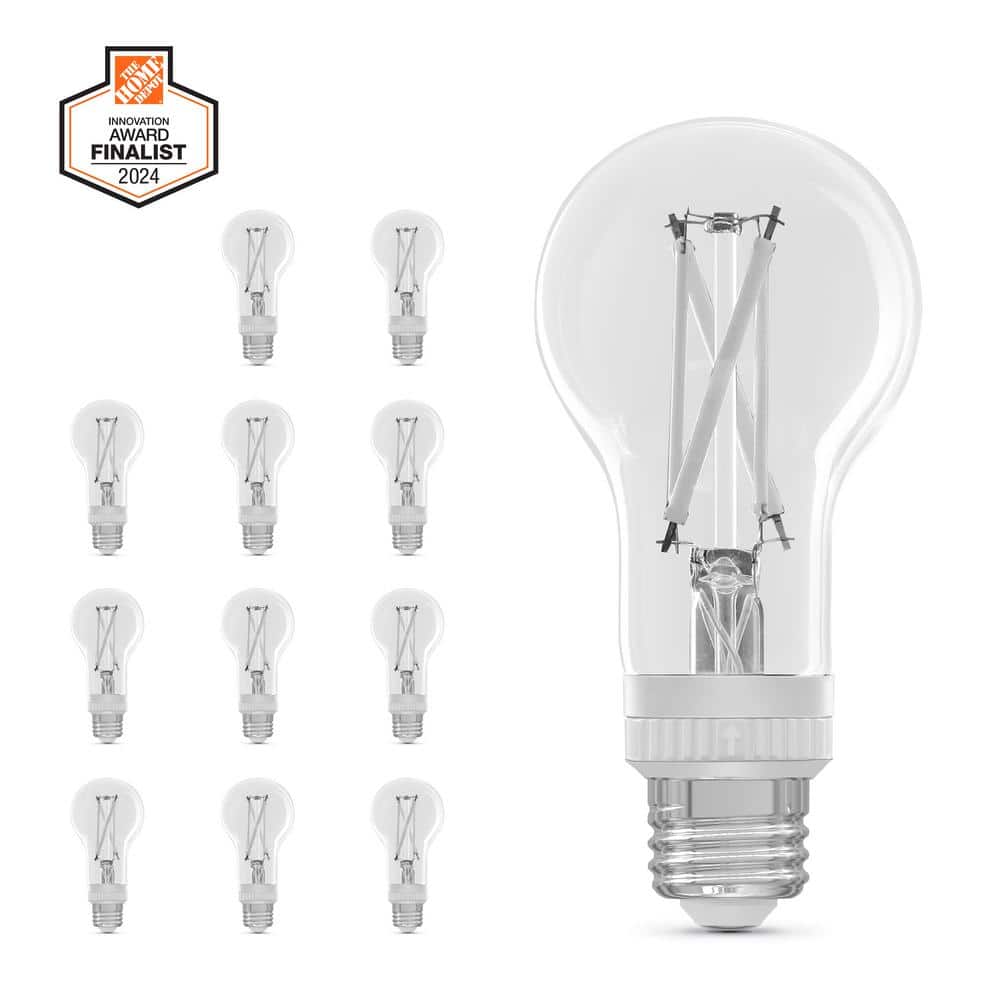 EcoSmart 60-Watt Equivalent A19 Dimmable White Filament CEC Clear Glass ...
