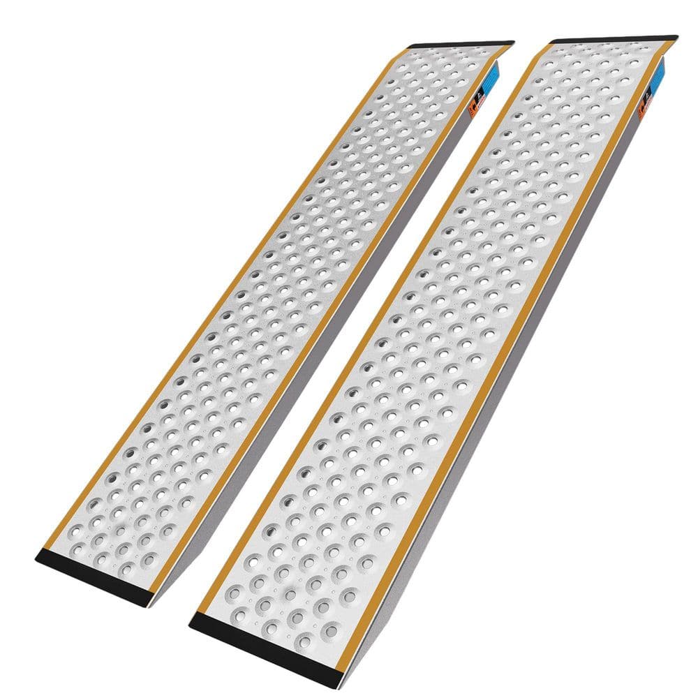 OGETFUUR 2-Piece 48 in. x 8 in. Sturdy Anti-Slip Aluminum Shed Loading ...