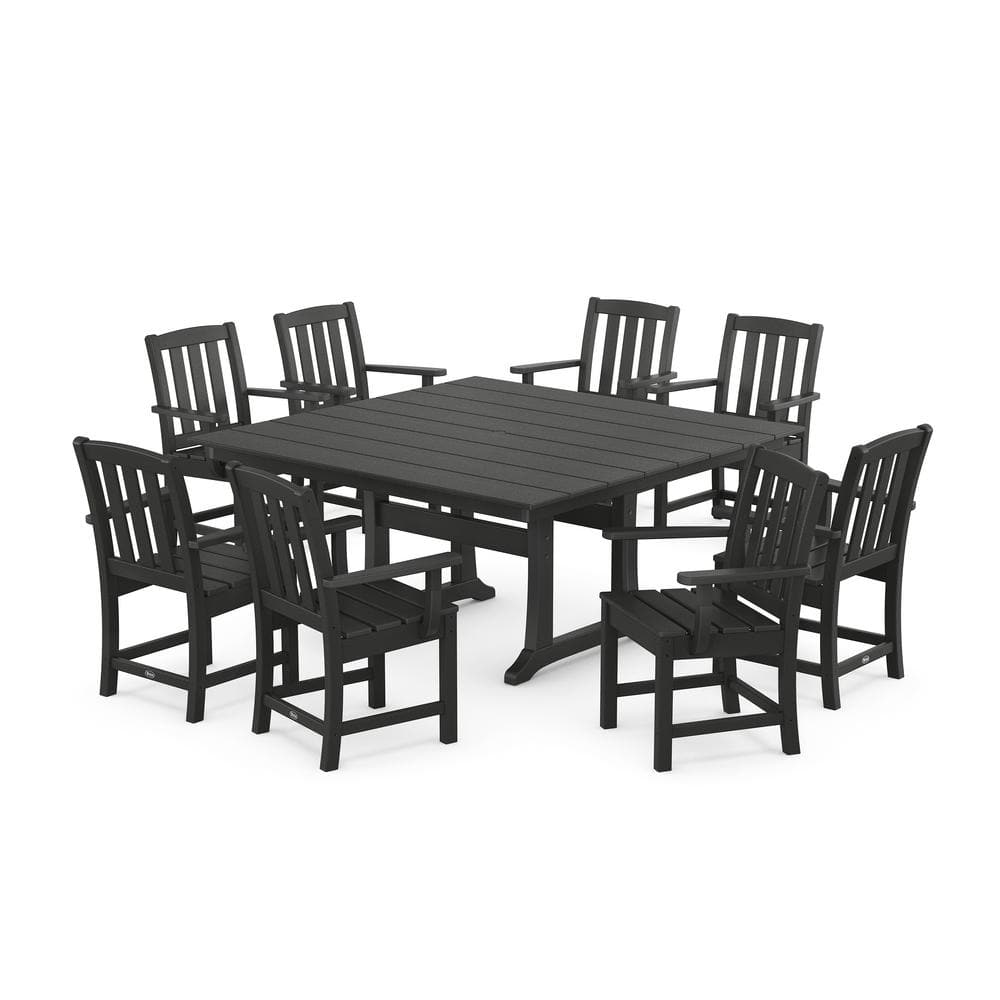 Trex Outdoor Furniture Cape Cod Charcoal Black 9-Piece Farmhouse ...