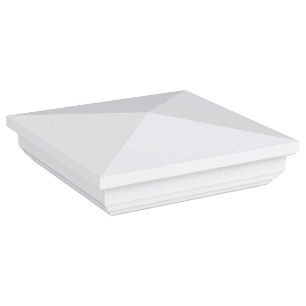 Barrette Outdoor Living Louvered 6 in. x 6 in. White Vinyl New England ...