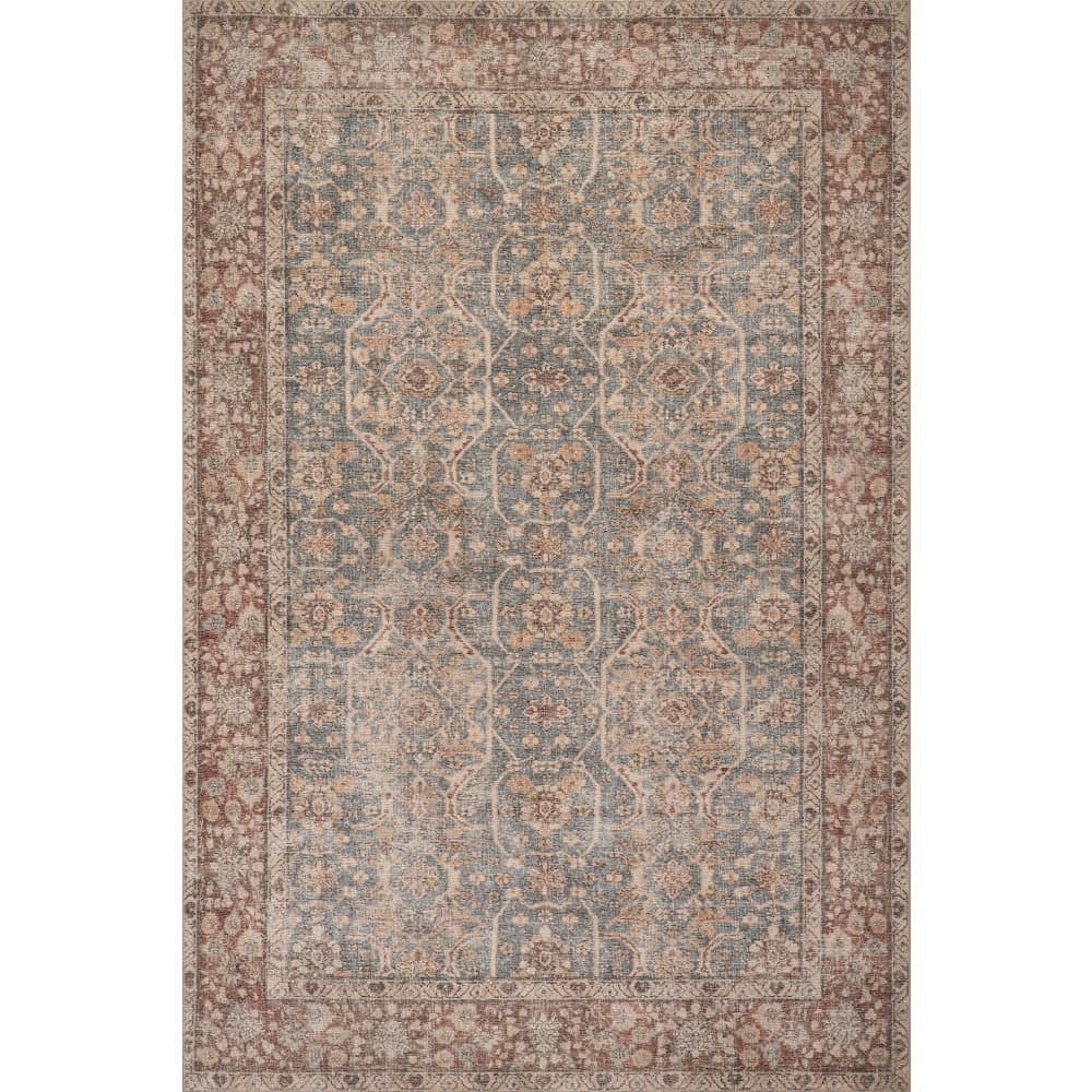 nuLOOM Corali Traditional Vintage & Distressed Blue 8 ft. x 10 ft ...