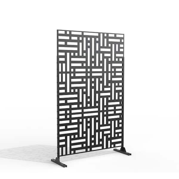 Uixe UIXE 76 in. Galvanized Steel Garden Fence Outdoor Privacy Screen ...