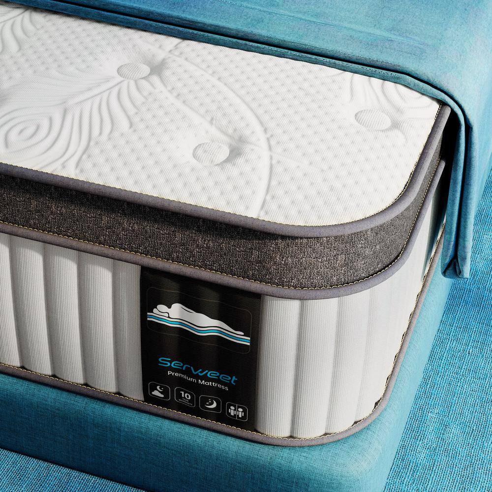 Serweet 8 in. Twin Medium Firm Euro Top Memory Foam Hybrid Mattress Bed ...