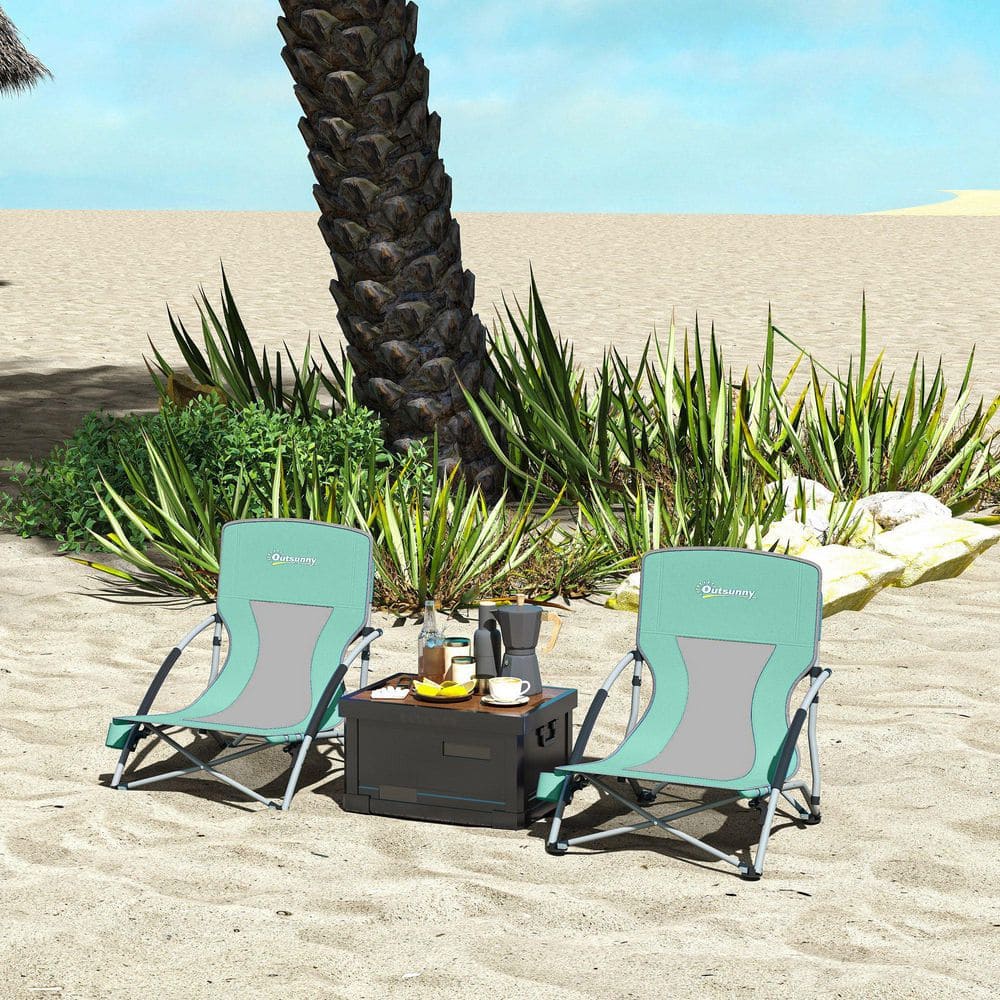 AFAIF Portable Camping Chair with Mesh Back, Folding Beach Chairs with ...