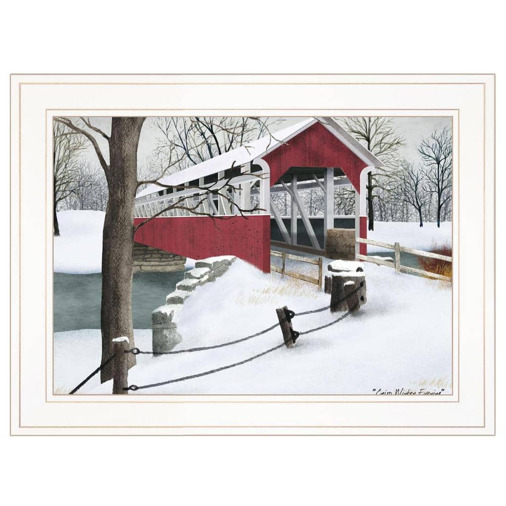 HomeRoots Charlie Crisp Winter Evening 1-Piece Framed Wall Art 15 in. x ...