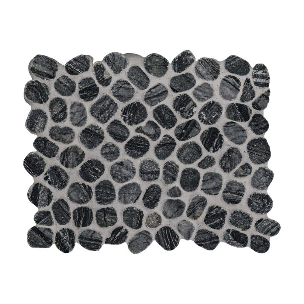 MSI Henley Pebble 12 in. x 12 in. x 10mm Tumbled Marble Mosaic Floor ...