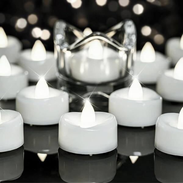 24-Pack Pure White LED Flameless Tea Candles: Battery Operated, 200 ...