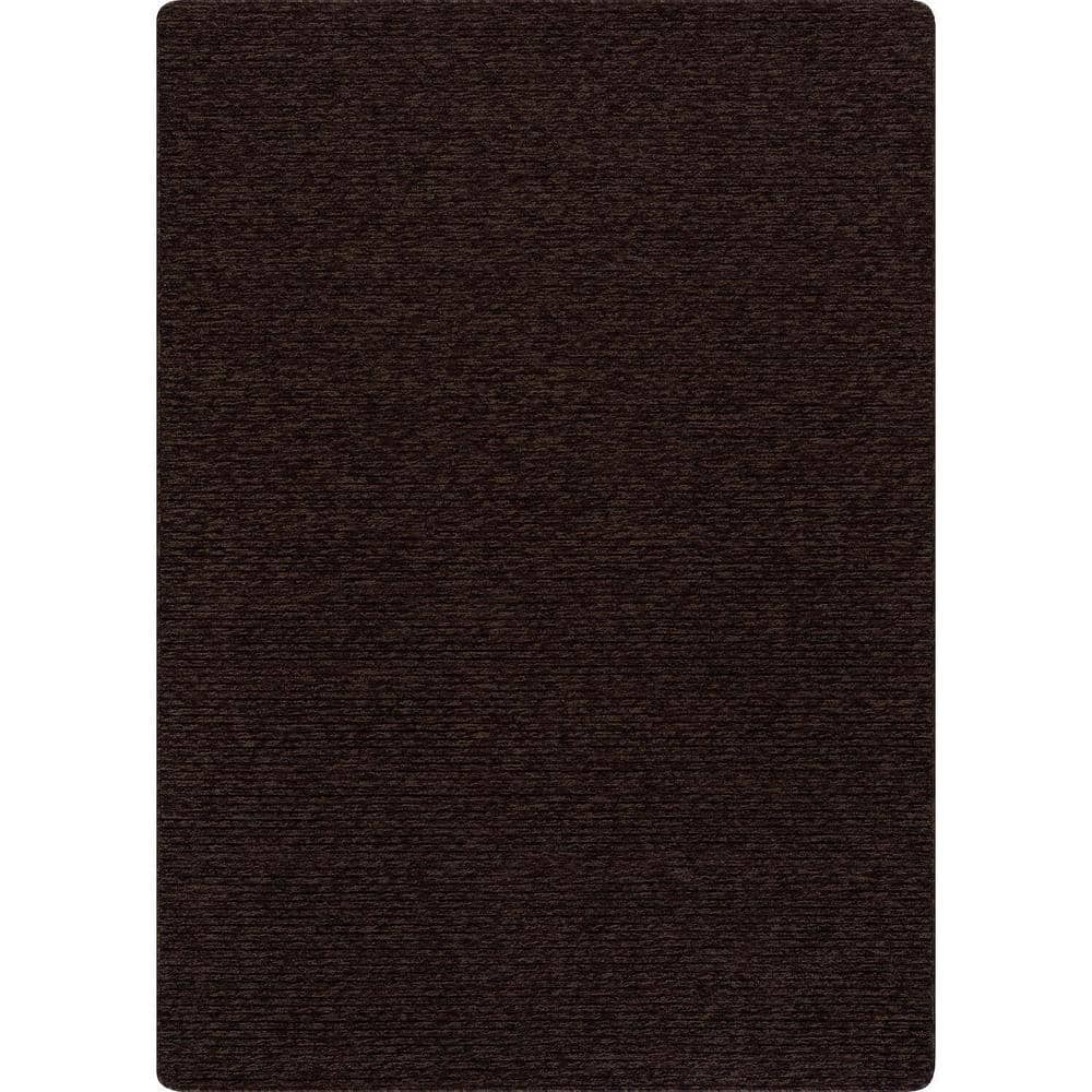 Beverly Rug Oasis Solid Brown 4 ft. x 6 ft. Non-Slip Rubber Back Indoor ...