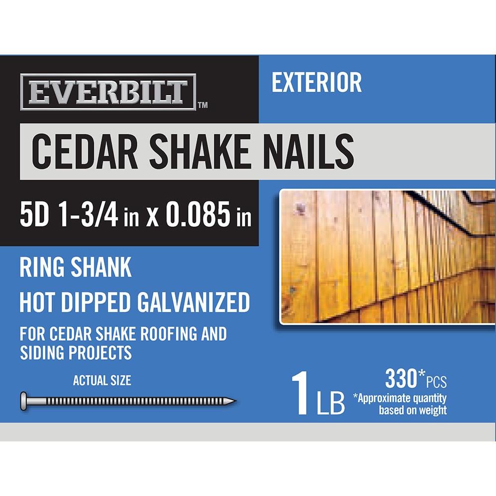Everbilt 1-3/4 in. x 5D Hot Dipped Galvanized Cedar Shake Ring Shank ...