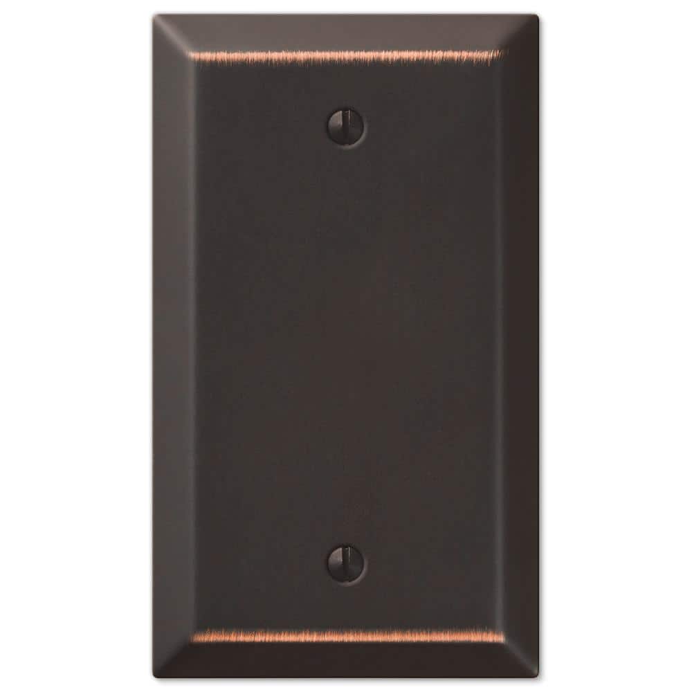 AMERELLE Metallic 1-Gang Aged Bronze Blank Stamped Steel Metal Wall ...