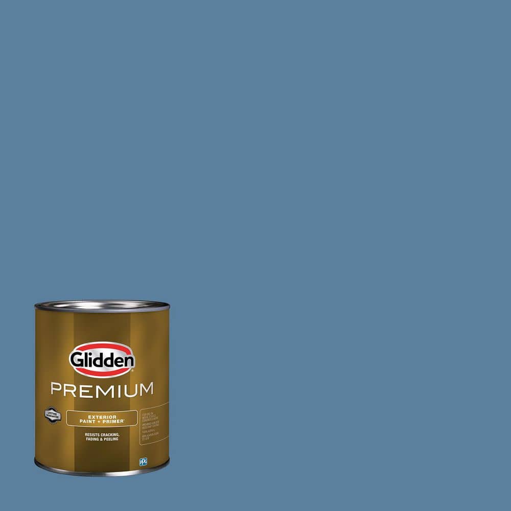 Glidden Premium 1 qt. PPG1160-5 Blue Beads Exterior Latex Paint PPG1160 ...