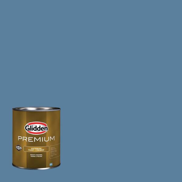 Glidden Premium 1 qt. PPG1160-5 Blue Beads Exterior Latex Paint PPG1160 ...
