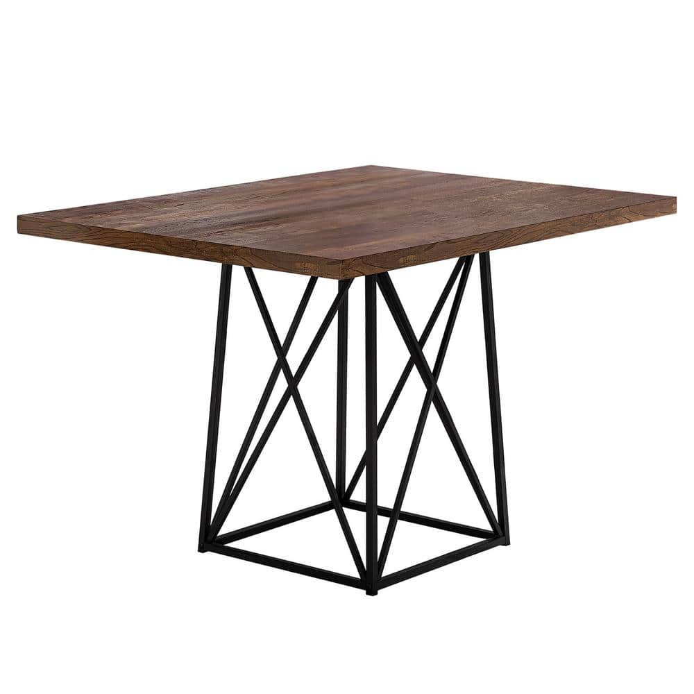HomeRoots Jasmine Brown, Black Metal Dining Table 332617 - The Home Depot