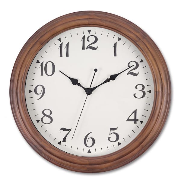 PALEO HOME LLC 14 in x 14 in Brown Wooden Wall Clock, Retro Wood Wall ...