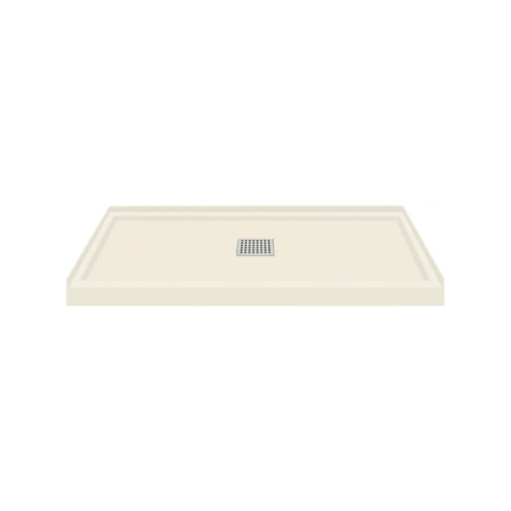 Transolid Linear 32 in. L x 48 in. W Alcove Shower Pan Base with Center ...