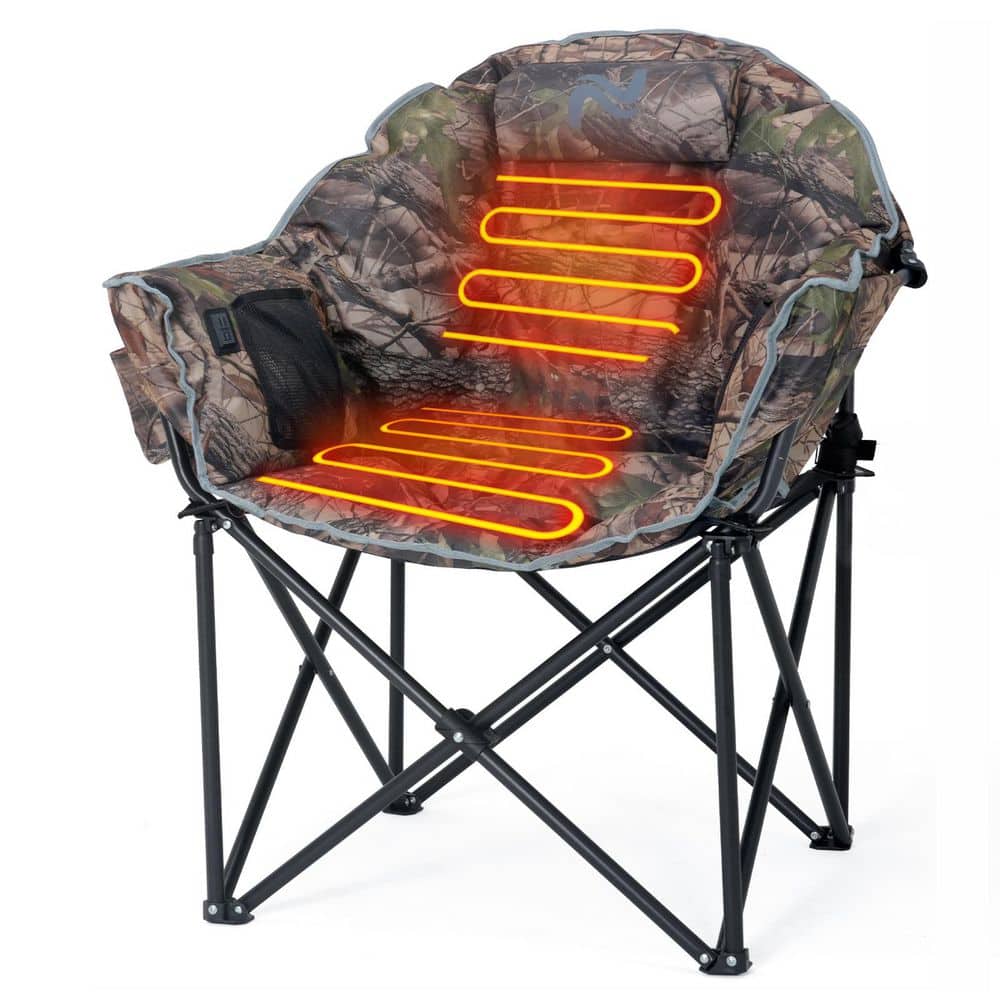 ABORON Heated Camping Chair Oversized Outdoor Portable Heated Folding ...