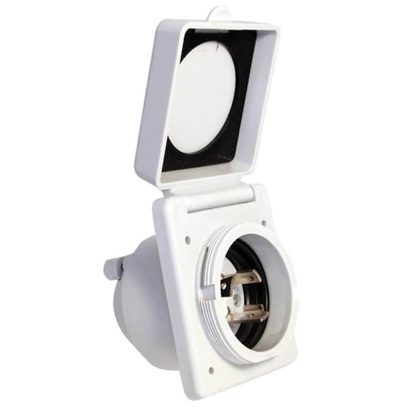Valterra 30 Amp Power Inlet - White A10-30INVP - The Home Depot