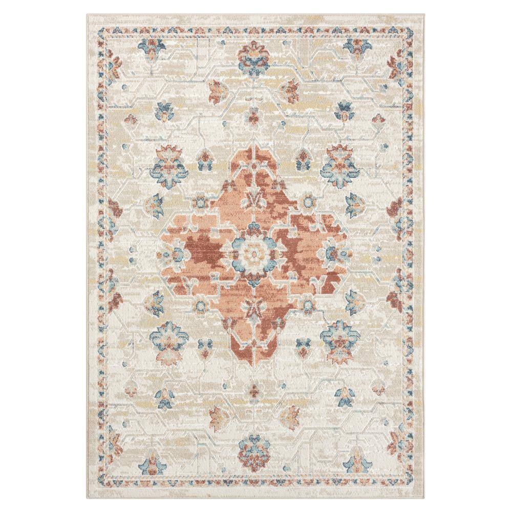 LR Home Iviana Ivory/Rust/Multicolor 7 ft. 10 in. x 9 ft. 10 in ...