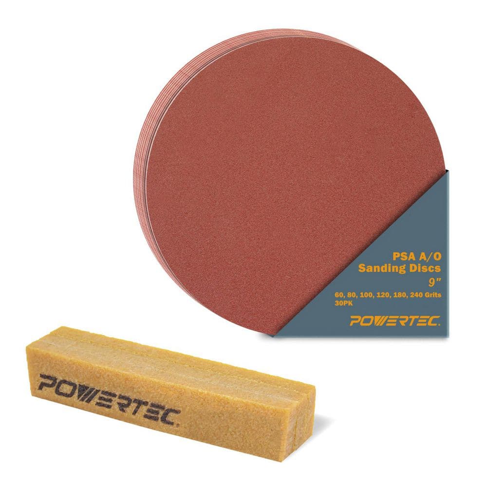 ‎POWERTEC 9 in. PSA Sanding Discs, 5 Each of 60,80,100,120,180,240 ...