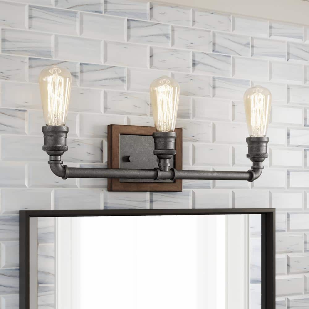 Home Decorators Collection Palermo Grove 3-Light Gilded Iron Vanity ...