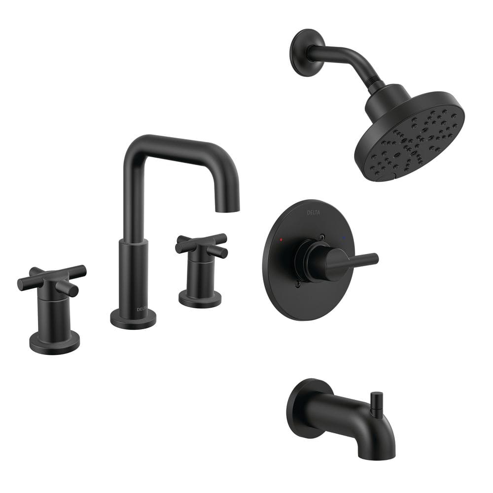 Delta Nicoli 5-Spray Tub and Shower Faucet with 8 in. Widespread Double ...
