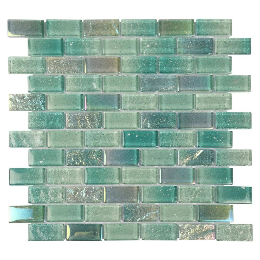 Ivy Hill Tile Angel Dust Green 4 in. x 0.31 in. Polished Glass Wall ...