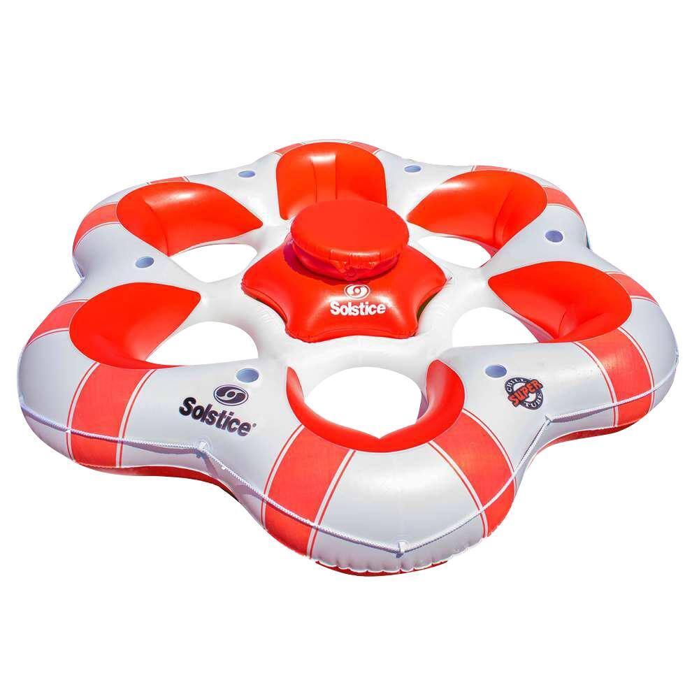 Swimline Solstice Red/White Inflatable SuperChill 6-Person Pool Float ...