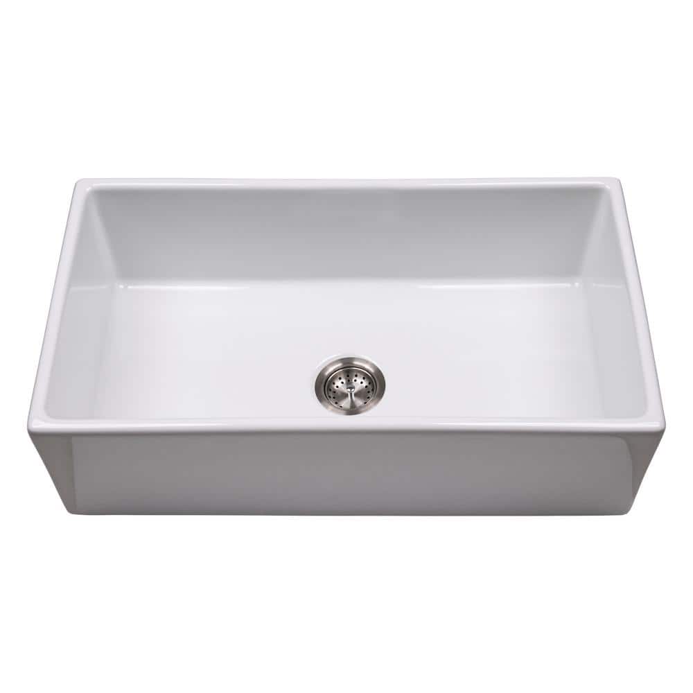 MSI 33 in. Undermount Single Bowl White Fireclay Kitchen Sink USBWH ...