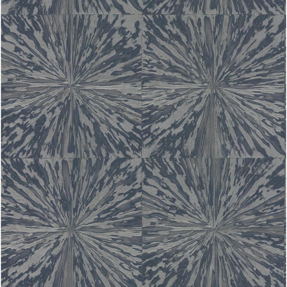 York Wallcoverings Navy Squareburst Paper Unpasted Matte Wallpaper ( 20 ...