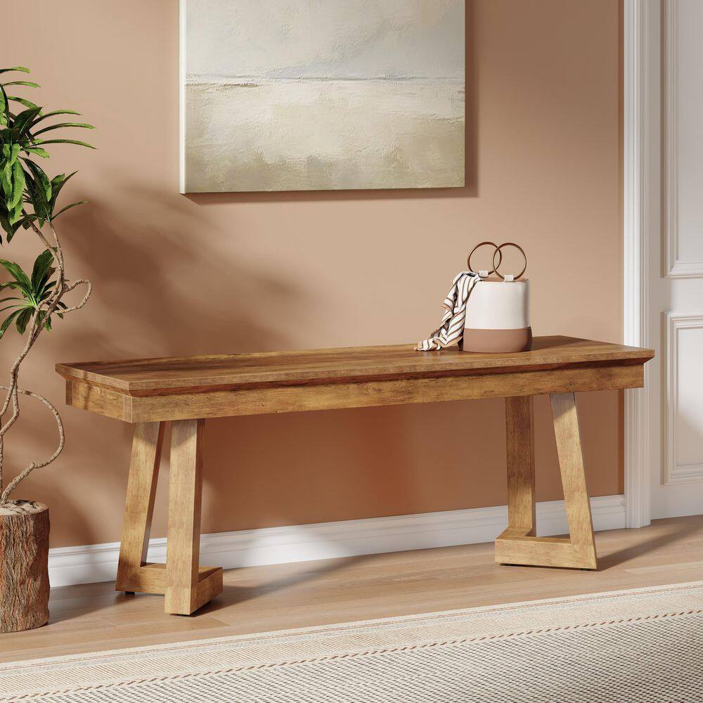 BYBLIGHT Brown Indoor Entryway Bench Dinning Bench Bedroom Bench 47.24 ...