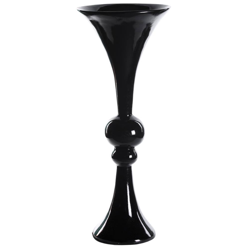 Uniquewise 24 in. Black Decorative Wedding Centerpiece Modern Trumpet ...