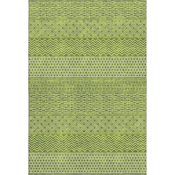 Addison Rugs Mayfield Premium Machine Washable Abstract AMF939 Lime 9 ...