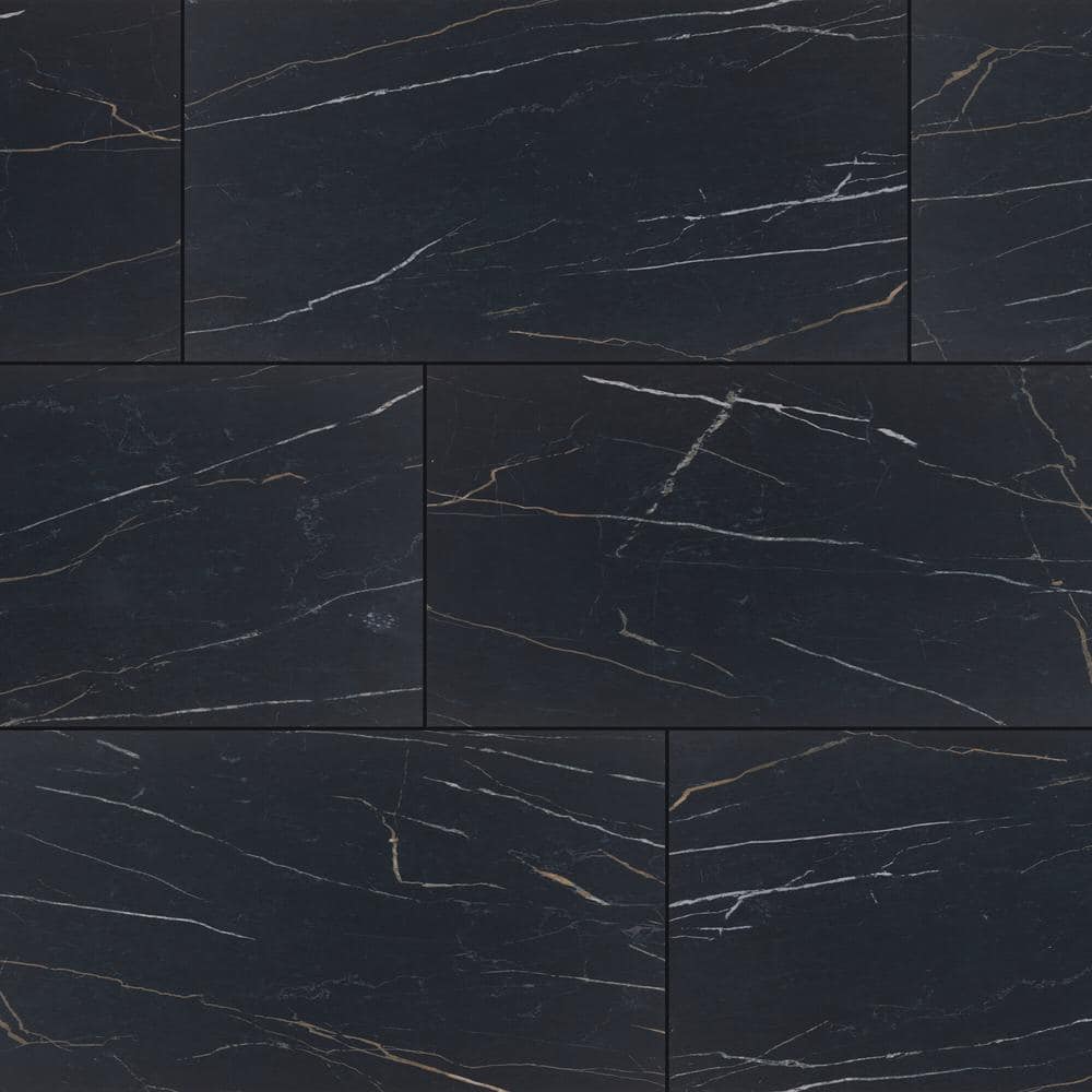 Daltile Perpetuo Infinite Black 12 in. x 24 in. Color Body Porcelain ...