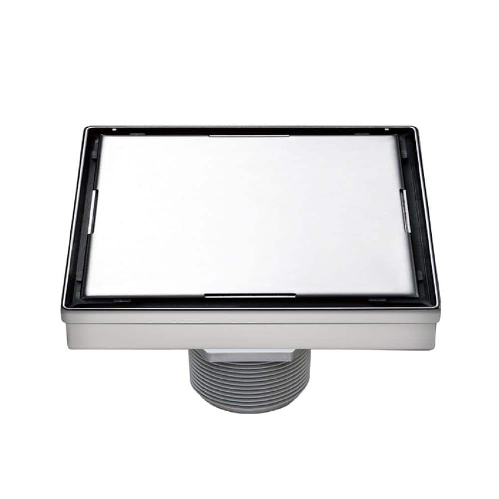 Elegante Drain Collection 6 in. Square Stainless Steel Shower Drain ...