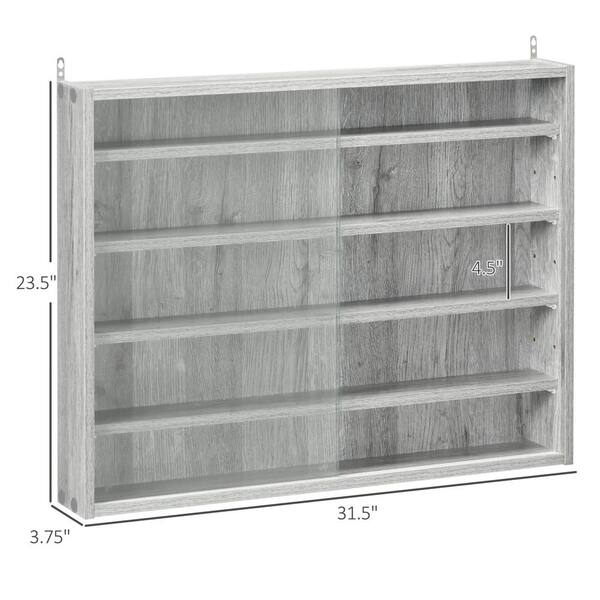 Grey glass display cabinet store