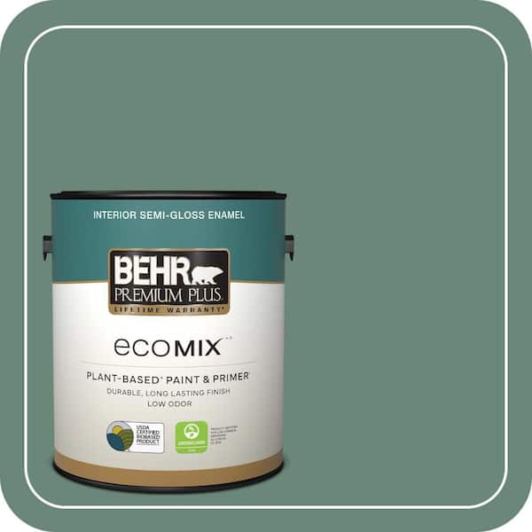 BEHR PREMIUM PLUS 1 gal. #S420-5 Sycamore Grove Semi-Gloss Enamel ...