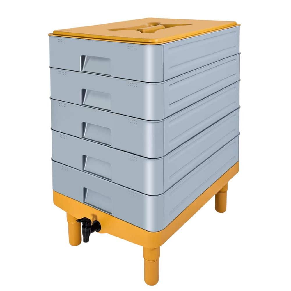 Justincity 5-Tray 100L Worm Composter Bin for Vermicomposting Indoor ...