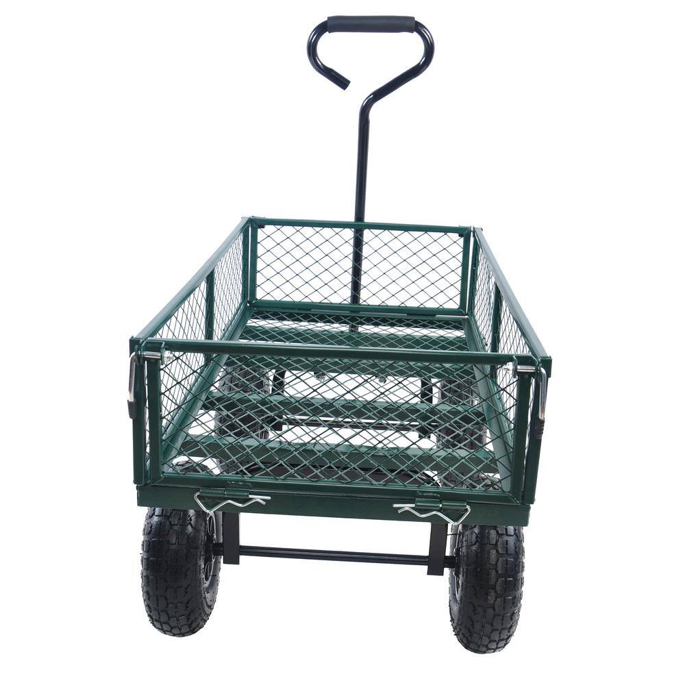 3.36 cu. ft. Outdoor Metal Garden Cart Trucks Make It Easier to ...