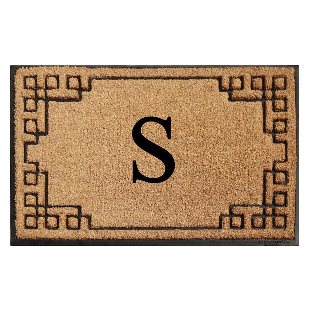 A1HC Natural Coir and Rubber Doormat, Black/Beige, 24 in. x 39 in ...