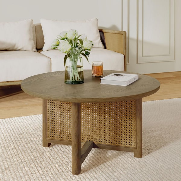 CHRISTOPHER KNIGHT HOME Fenwick Rustic 32 in. Brown Round MDF Coffee ...