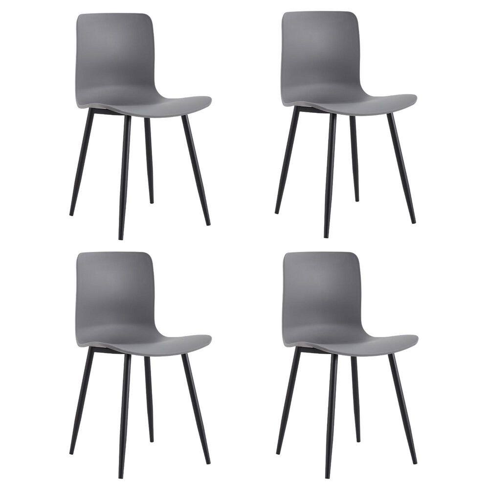 FORCLOVER Gray Plastic Dining Chair (Set of 4) DANFE52509 - The Home Depot