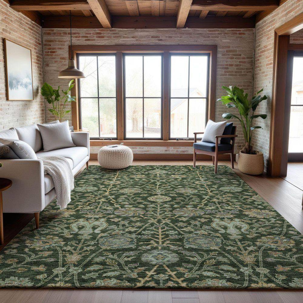 Addison Rugs Mayfield Premium Machine Washable Abstract AMF1087 Green 5 ...