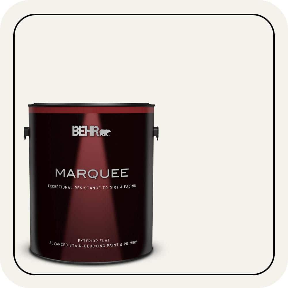 BEHR MARQUEE 1 gal. #W-F-600 Snow Fall Flat Exterior Paint & Primer ...