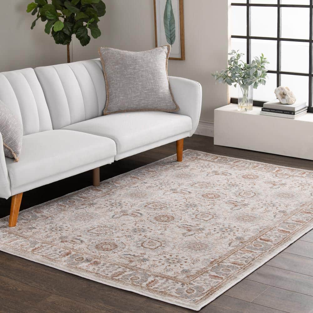 Home Decorators Collection Reynell Beige 8 ft. x 10 ft. Floral Area Rug ...