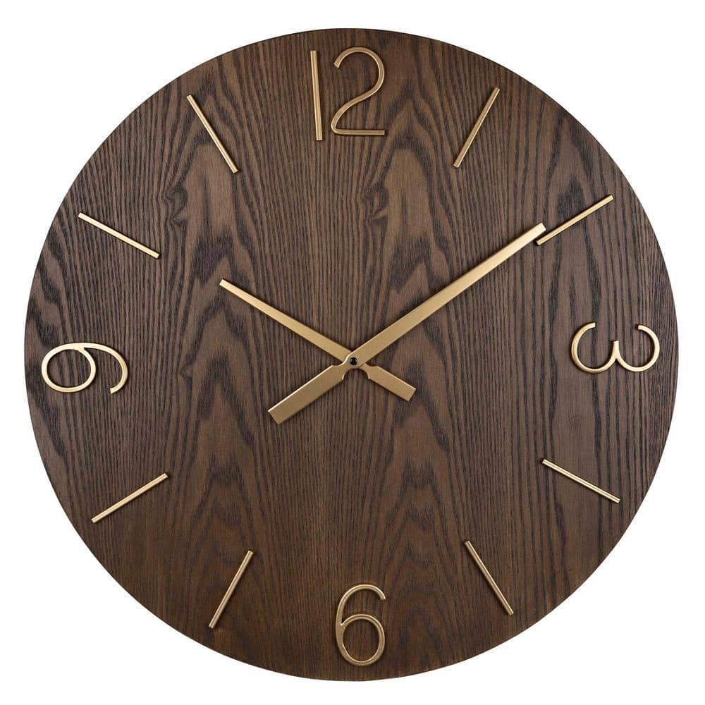 Stratton Home Decor Bennett Multi Wood Wall Clock-S36900 - The Home Depot