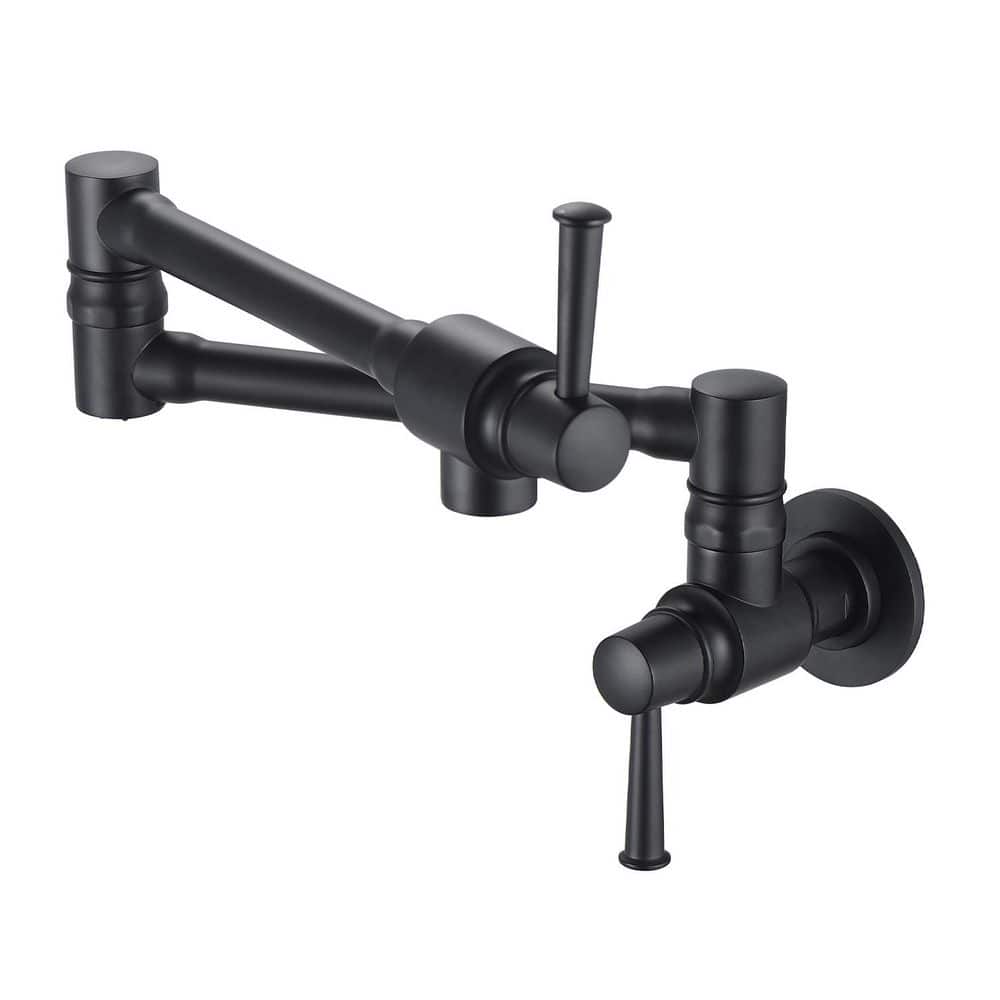 Satico 2-Handles Stainless Steel Wall Mounted Pot Filler Kitchen Sink ...