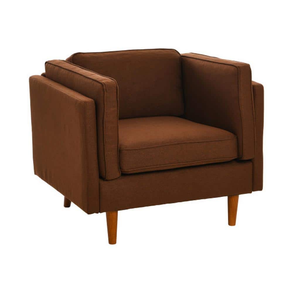 Storied Home Atley Modern Upholstered High Sided Arm Chair with Solid ...