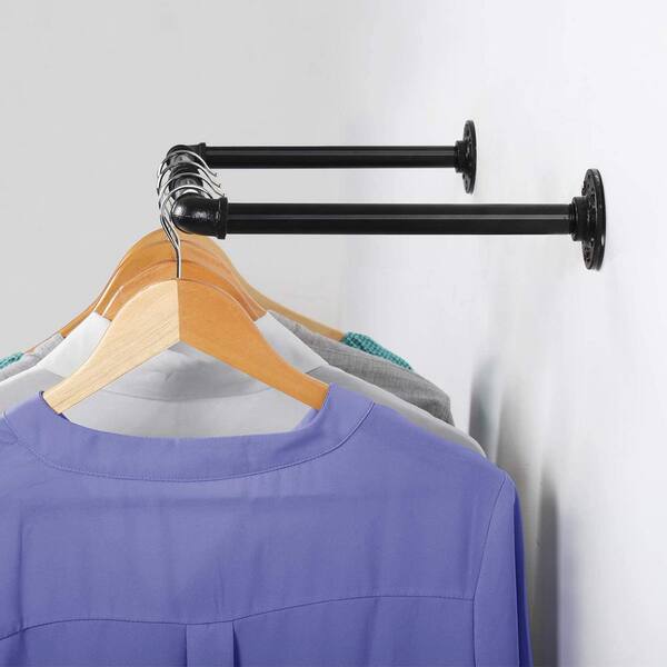 Oumilen 32.6inch Industrial Pipe Clothing Rack， Multi-Purpose Clothes ...