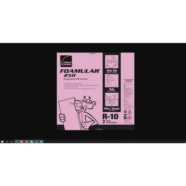 Owens Corning FOAMULAR 250 2 in. x 2 ft. x 8 ft. R-10 Square Edge Rigid ...